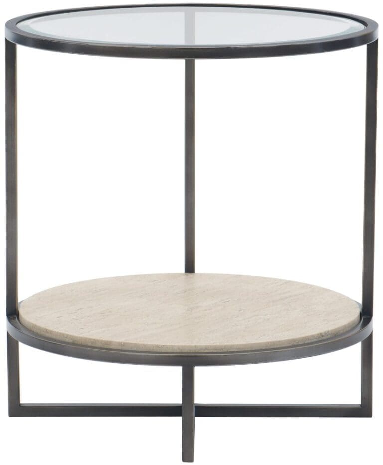 Harlow Metal Round Chairside Table - Avenue Design Canada